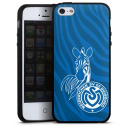 DeinDesign iPhone SE (2016-2019) Handy Silikon H&uuml;lle Case schwarz Handyh&uuml;lle Msv Duisburg Merchandise Zebra