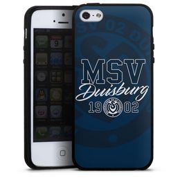 DeinDesign iPhone SE (2016-2019) Handy Silikon H&uuml;lle Case schwarz Handyh&uuml;lle Msv Duisburg Merchandise Soccer