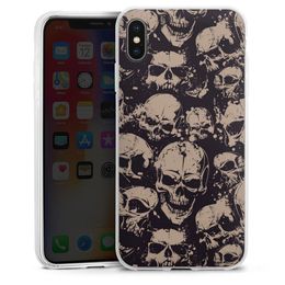 DeinDesign iPhone Xs Max Handy Silikon H&uuml;lle Case transparent Handyh&uuml;lle Totenkopf Halloween Gothic Silikon Case