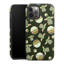 DeinDesign iPhone 12 Pro Handy Panzer Handyh&uuml;lle robuste Outdoor H&uuml;lle Schutzh&uuml;lle matt Official Licensed Product Star Wars Muster Baby Yoda Tough Case