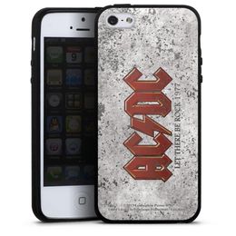 DeinDesign iPhone SE (2016-2019) Handy Silikon H&uuml;lle Case schwarz Handyh&uuml;lle Logo Acdc Merchandise