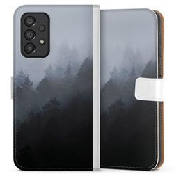 DeinDesign Galaxy A33 5G Handy Klapph&uuml;lle Handyh&uuml;lle aus Kunst Leder wei&szlig; Flip Case Kunst Nature Tree Sideflip mit Lasche