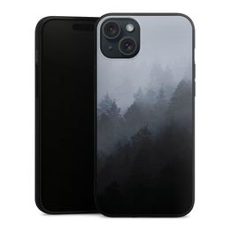 DeinDesign iPhone 15 Plus Handy Premium Silikon H&uuml;lle Handyh&uuml;lle schwarz Case Tree Nature Kunst Silikon Premium Case