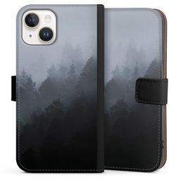 DeinDesign iPhone 14 Handy Klapph&uuml;lle Handyh&uuml;lle aus Kunst Leder schwarz Flip Case Tree Nature Kunst Sideflip mit Lasche
