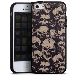 DeinDesign iPhone SE (2016-2019) Handy Silikon H&uuml;lle Case schwarz Handyh&uuml;lle Gothic Halloween Totenkopf