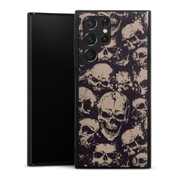 DeinDesign Galaxy S22 Ultra Handy Silikon H&uuml;lle Case schwarz Handyh&uuml;lle Totenkopf Halloween Gothic