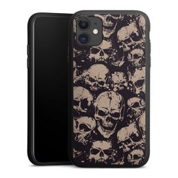 DeinDesign iPhone 11 Handy Premium Silikon H&uuml;lle Handyh&uuml;lle schwarz Case Gothic Halloween Totenkopf Silikon Premium Case