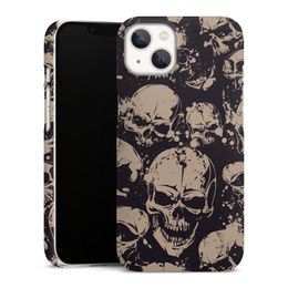 DeinDesign iPhone 13 Handy Premium Case Smartphone Handyh&uuml;lle Schutzh&uuml;lle matt Totenkopf Halloween Gothic Premium Case