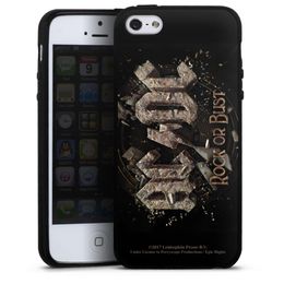 DeinDesign iPhone SE (2016-2019) Handy Silikon H&uuml;lle Case schwarz Handyh&uuml;lle Official Licensed Product Rock Or Bust Acdc