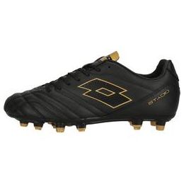 Fu&szlig;ballschuh Lotto "Stadio 705", Herren, Gr. 40, schwarz, goldfarben, Polyurethane, Schuhe Fu&szlig;ballschuh, f&uuml;r festen Untergrund und Naturrasen