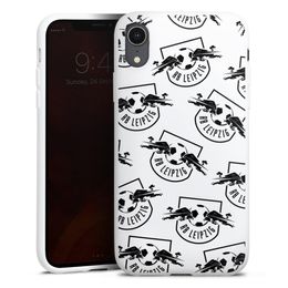 DeinDesign iPhone Xr Handy Silikon H&uuml;lle Case wei&szlig; Handyh&uuml;lle Muster Rb Leipzig Transparent Silikon Case