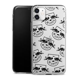 DeinDesign iPhone 11 Handy Slim Case Silikon Handyh&uuml;lle transparent H&uuml;lle extra d&uuml;nn Muster Rb Leipzig Transparent Silikon Slim Case