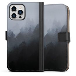 DeinDesign iPhone 13 Pro Max Handy Klapph&uuml;lle Handyh&uuml;lle aus Kunst Leder schwarz Flip Case Tree Nature Kunst Sideflip mit langer Lasche