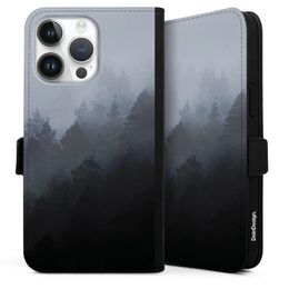DeinDesign iPhone 14 Pro Max Handy Klapph&uuml;lle Handyh&uuml;lle aus Kunst Leder schwarz Flip Case Tree Nature Kunst Sideflip mit Lasche