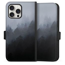 DeinDesign iPhone 15 Pro Max Handy Klapph&uuml;lle Handyh&uuml;lle aus Kunst Leder schwarz Flip Case Tree Nature Kunst Sideflip mit Lasche