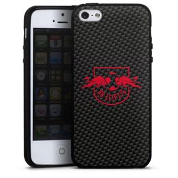 DeinDesign iPhone SE (2016-2019) Handy Silikon H&uuml;lle Case schwarz Handyh&uuml;lle Carbon Official Licensed Product Rb Leipzig