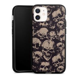 DeinDesign iPhone 12 mini Handy Silikon H&uuml;lle Case schwarz Handyh&uuml;lle Totenkopf Halloween Gothic