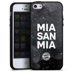 DeinDesign iPhone SE (2016-2019) Handy Silikon H&uuml;lle Case schwarz Handyh&uuml;lle Mia San Mia Girl Style Fc Bayern M&uuml;nchen
