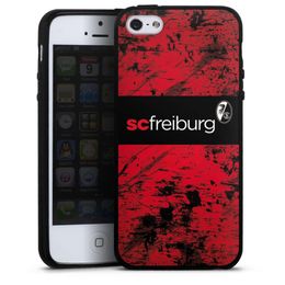 DeinDesign iPhone SE (2016-2019) Handy Silikon H&uuml;lle Case schwarz Handyh&uuml;lle Official Licensed Product Sc Freiburg Logo