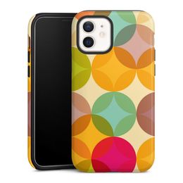 DeinDesign iPhone 12 mini Handy Panzer Handyh&uuml;lle robuste Outdoor H&uuml;lle Schutzh&uuml;lle gl&auml;nzend Art Kunst Circle Tough Case