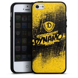 DeinDesign iPhone SE (2016-2019) Handy Silikon H&uuml;lle Case schwarz Handyh&uuml;lle Logo Sg Dynamo Dresden Official Licensed Product