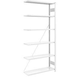 eurokraft pro AntiBak&reg;-Steckregal, antibakteriell, Regalh&ouml;he 2500 mm, Anbauregal, Fachbodenbreite 1000 mm, Fachbodentiefe 400 mm