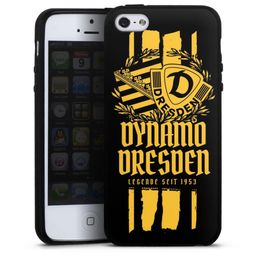 DeinDesign iPhone SE (2016-2019) Handy Silikon H&uuml;lle Case schwarz Handyh&uuml;lle Sg Dynamo Dresden Statement Sgd
