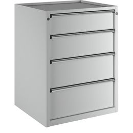 ANKE Schubladenschrank, BxT 760 x 675 mm, Schubladentraglast 100 kg, 4 Schubladen, H&ouml;he 980 mm, Front lichtgrau
