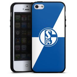 DeinDesign iPhone SE (2016-2019) Handy Silikon H&uuml;lle Case schwarz Handyh&uuml;lle Official Licensed Product Fc Schalke 04 Bundesliga