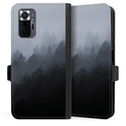 DeinDesign Xiaomi Redmi Note 10 Pro Handy Klapph&uuml;lle Handyh&uuml;lle aus Kunst Leder schwarz Flip Case Tree Nature Kunst Sideflip mit langer Lasche