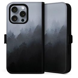 DeinDesign iPhone 16 Pro Max Handy Klapph&uuml;lle Handyh&uuml;lle aus Kunst Leder schwarz Flip Case Tree Nature Kunst Sideflip mit Lasche