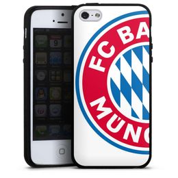 DeinDesign iPhone SE (2016-2019) Handy Silikon H&uuml;lle Case schwarz Handyh&uuml;lle Fc Bayern M&uuml;nchen Fcb Logo