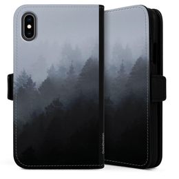 DeinDesign iPhone X Handy Klapph&uuml;lle Handyh&uuml;lle aus Kunst Leder schwarz Flip Case Tree Nature Kunst Sideflip mit langer Lasche