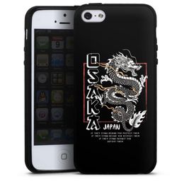 DeinDesign iPhone SE (2016-2019) Handy Silikon H&uuml;lle Case schwarz Handyh&uuml;lle Japan Ocean Dragon