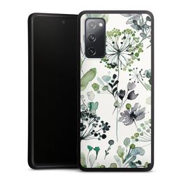 DeinDesign Galaxy S20 FE Handy Premium Silikon H&uuml;lle Handyh&uuml;lle schwarz Case Flowers Eukalyptus Water Colour Silikon Premium Case