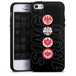 DeinDesign iPhone SE (2016-2019) Handy Silikon H&uuml;lle Case schwarz Handyh&uuml;lle Logo Eagle Eintracht Frankfurt