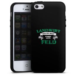 DeinDesign iPhone SE (2016-2019) Handy Silikon H&uuml;lle Case schwarz Handyh&uuml;lle Farmer Wisdom Tractor