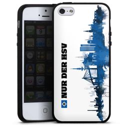 DeinDesign iPhone SE (2016-2019) Handy Silikon H&uuml;lle Case schwarz Handyh&uuml;lle Hsv Official Licensed Product Bundesliga