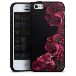 DeinDesign iPhone SE (2016-2019) Handy Silikon H&uuml;lle Case schwarz Handyh&uuml;lle Vintage Rose Pink