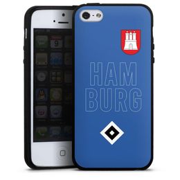 DeinDesign iPhone SE (2016-2019) Handy Silikon H&uuml;lle Case schwarz Handyh&uuml;lle Official Licensed Product Hamburg Hamburger Sv