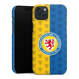 DeinDesign iPhone 15 Plus Handy Premium Case Smartphone Handyh&uuml;lle Schutzh&uuml;lle matt Logo Eintracht Braunschweig Official Licensed Product Premium Case