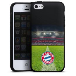 DeinDesign iPhone SE (2016-2019) Handy Silikon H&uuml;lle Case schwarz Handyh&uuml;lle Fc Bayern M&uuml;nchen Stadium Fcb