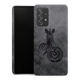 DeinDesign Galaxy A52s 5G Handy Premium Case Smartphone Handyh&uuml;lle Schutzh&uuml;lle matt Msv Duisburg Zebra Official Licensed Product Premium Case