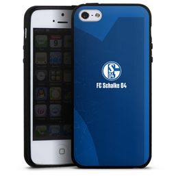 DeinDesign iPhone SE (2016-2019) Handy Silikon H&uuml;lle Case schwarz Handyh&uuml;lle Official Licensed Product Bundesliga Fc Schalke 04