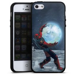 DeinDesign iPhone SE (2016-2019) Handy Silikon H&uuml;lle Case schwarz Handyh&uuml;lle Deadpool Moon Marvel