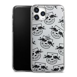 DeinDesign iPhone 11 Pro Handy Slim Case Silikon Handyh&uuml;lle transparent H&uuml;lle extra d&uuml;nn Transparent Rb Leipzig Muster Silikon Slim Case