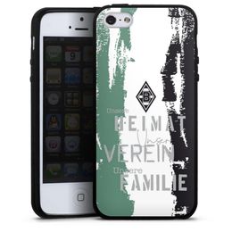 DeinDesign iPhone SE (2016-2019) Handy Silikon H&uuml;lle Case schwarz Handyh&uuml;lle Official Licensed Product Borussia M&ouml;nchengladbach Statement