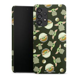 DeinDesign Galaxy A53 5G Handy Premium Case Smartphone Handyh&uuml;lle Schutzh&uuml;lle matt Official Licensed Product Baby Yoda Star Wars Muster Premium Case
