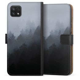 DeinDesign Galaxy A22 5G Handy Klapph&uuml;lle Handyh&uuml;lle aus Kunst Leder schwarz Flip Case Kunst Nature Tree Sideflip mit langer Lasche