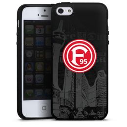 DeinDesign iPhone SE (2016-2019) Handy Silikon H&uuml;lle Case schwarz Handyh&uuml;lle Official Licensed Product Logo Fortuna D&uuml;sseldorf
